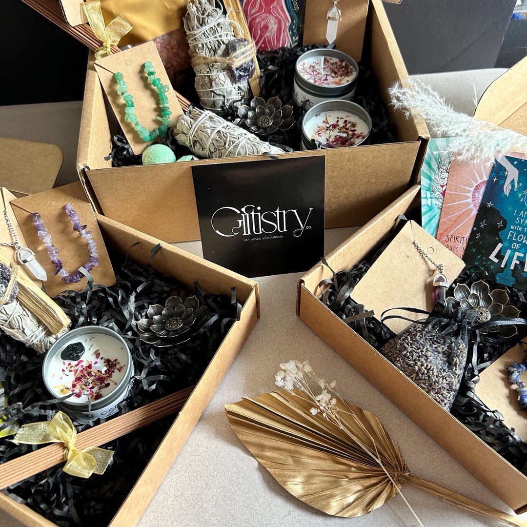 Spiritual Cleansing Kit Crystal Grounding & Calming Self Care Set Sage ...