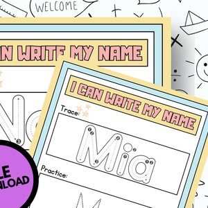 Personalized Name Trace Worksheet - Learn to Write Your Name - DIGITAL ...