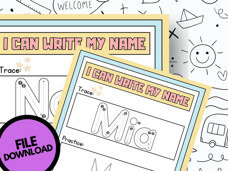 Personalized Name Trace Worksheet - Learn to Write Your Name - DIGITAL ...