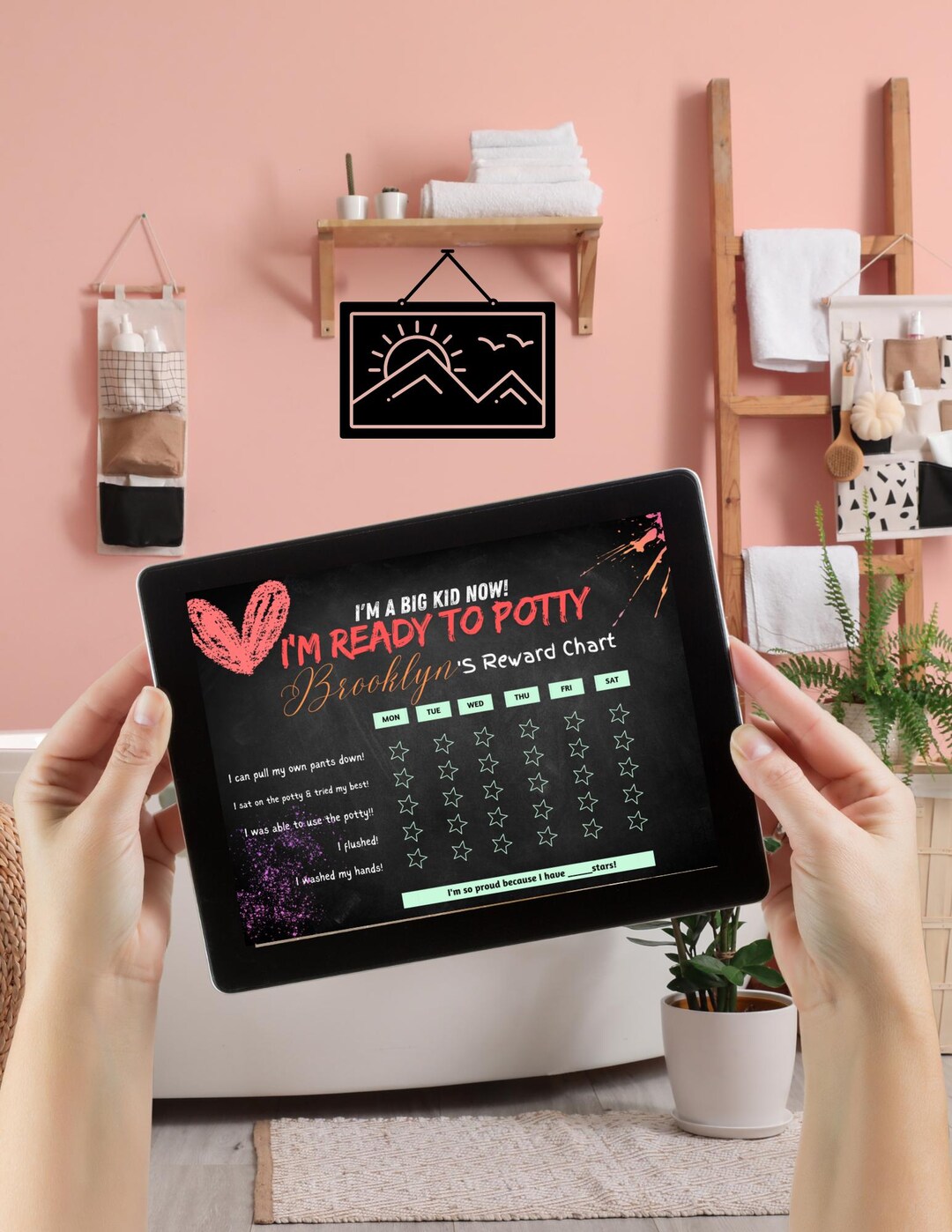 Custom Name Potty Chart Digital Download. Light/dark Boy & Girl - Etsy