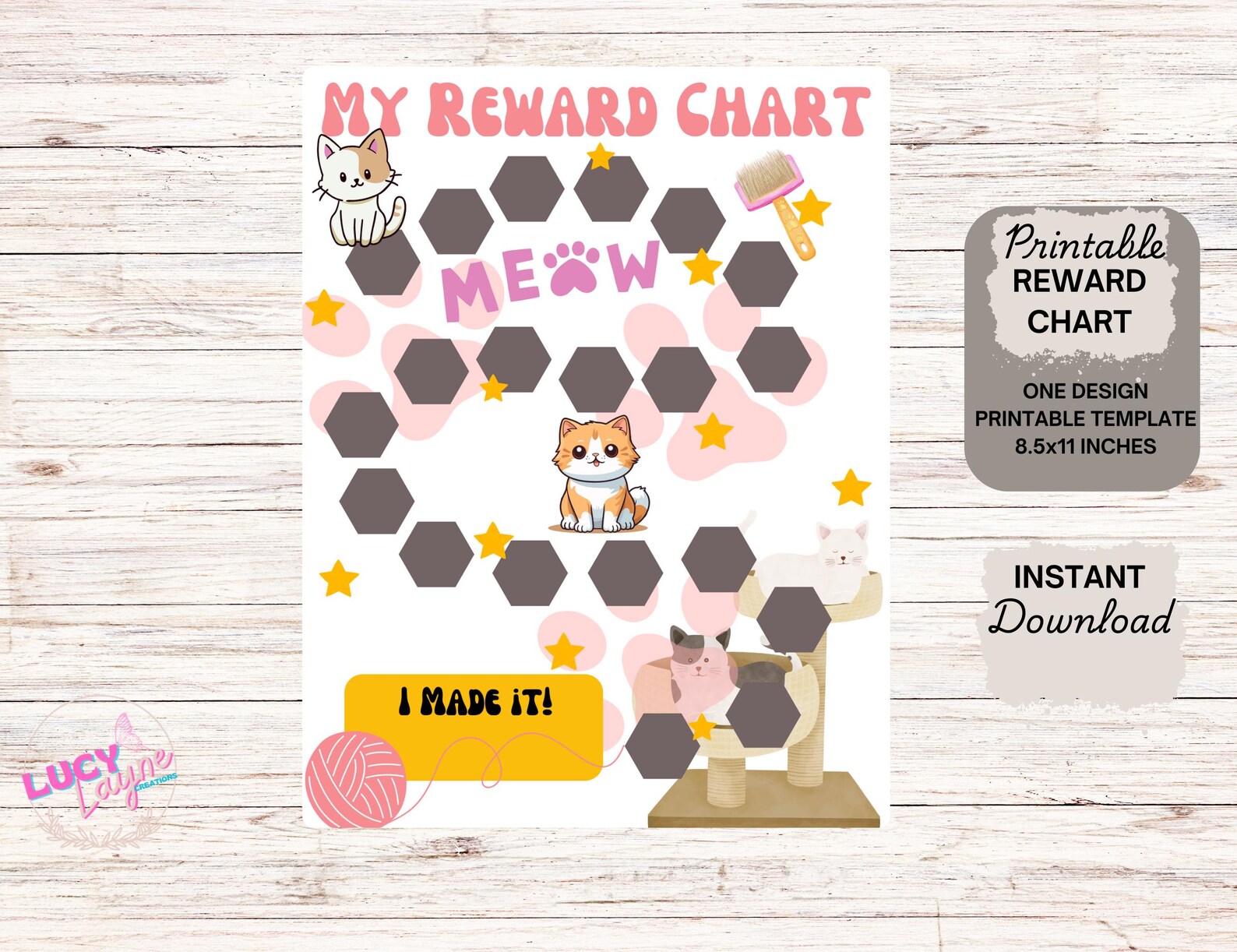 Printable Cats Reward Chart, REWARD Sticker Chart, Potty Training Chart ...