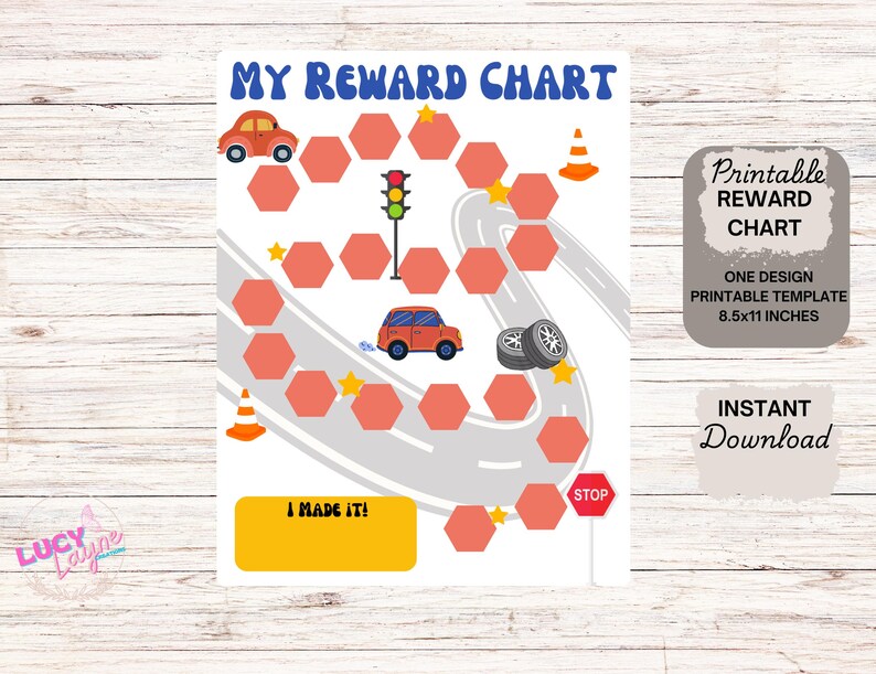 Printable Cars Reward Chart, REWARD Sticker Chart, Potty Training Chart ...