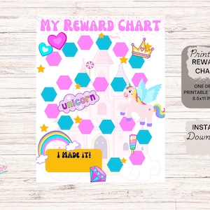 Printable Unicorn Reward Chart, REWARD Sticker Chart, Potty Training ...