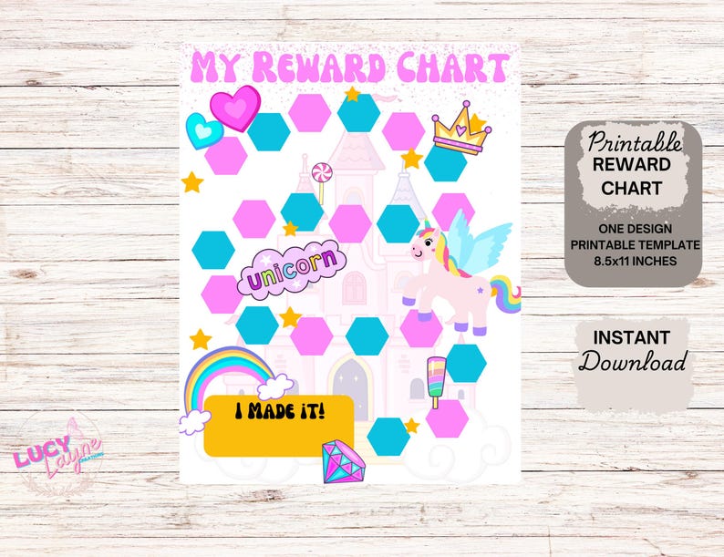 Printable Unicorn Reward Chart, REWARD Sticker Chart, Potty Training ...