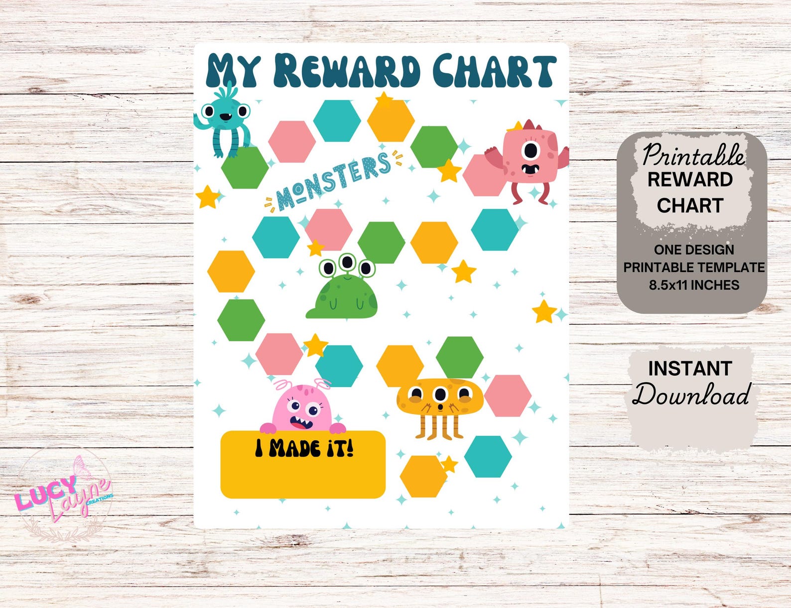 Printable Monster Reward Chart, REWARD Sticker Chart, Potty Training ...