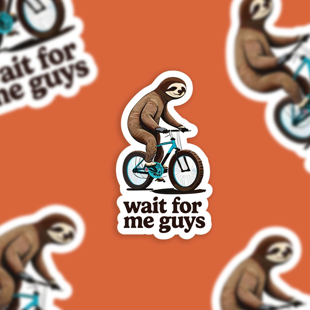 Funny Sloth on Bike Sticker Waterproof Sticker for Water Bottles ...