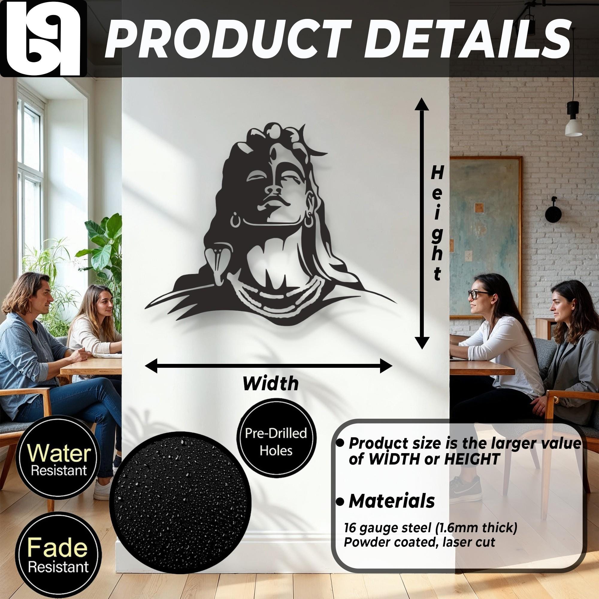 Lord Shiva Metal Wall Art – Spiritual Hindu Wall Decor, Meditation LED ...