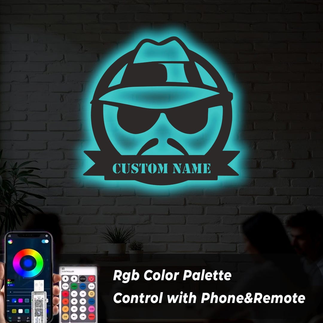 Custom Lowrider Metal Wall Art – RGB LED Garage Sign, Personalized Car ...