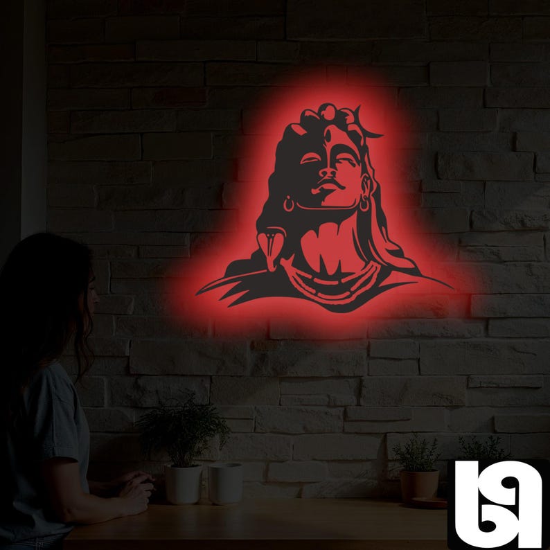Lord Shiva Metal Wall Art – Spiritual Hindu Wall Decor, Meditation LED ...