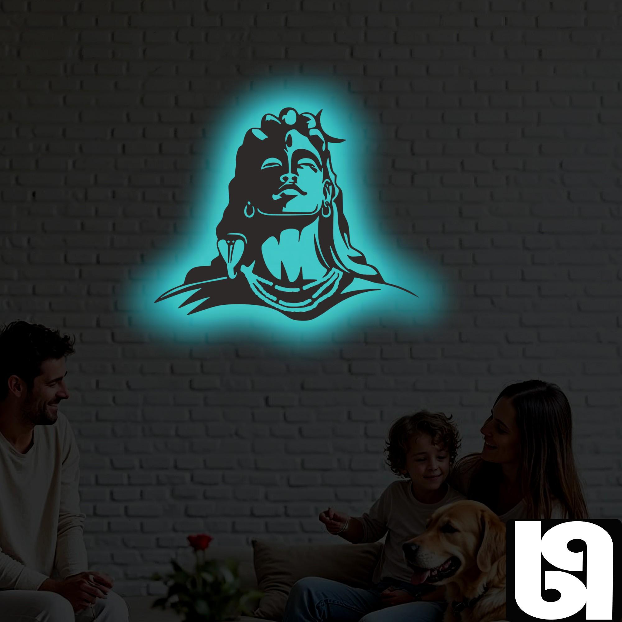 Lord Shiva Metal Wall Art – Spiritual Hindu Wall Decor, Meditation LED ...