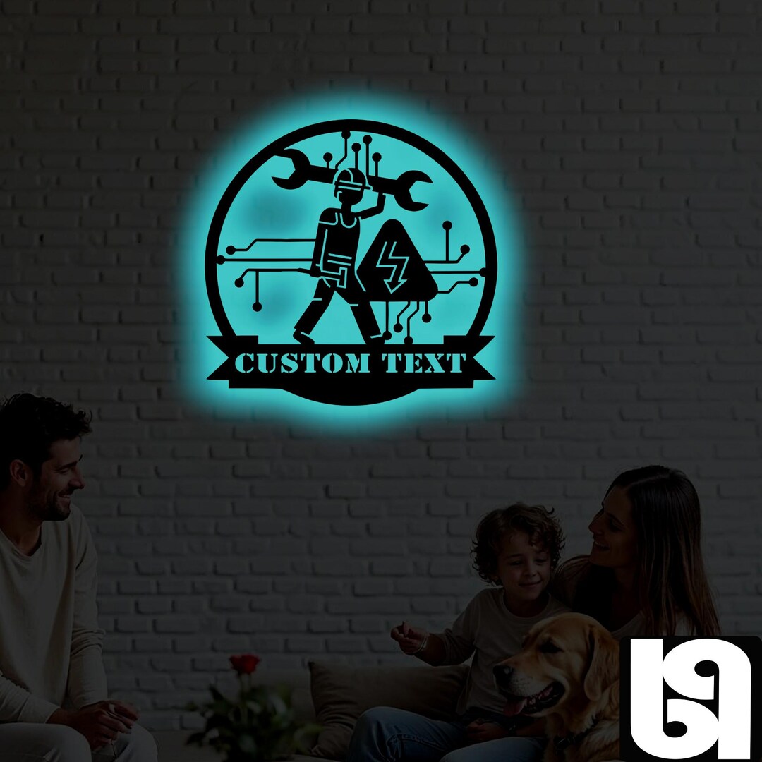 Custom Electrical Engineer Metal Wall Art – RGB LED Workshop Decor ...