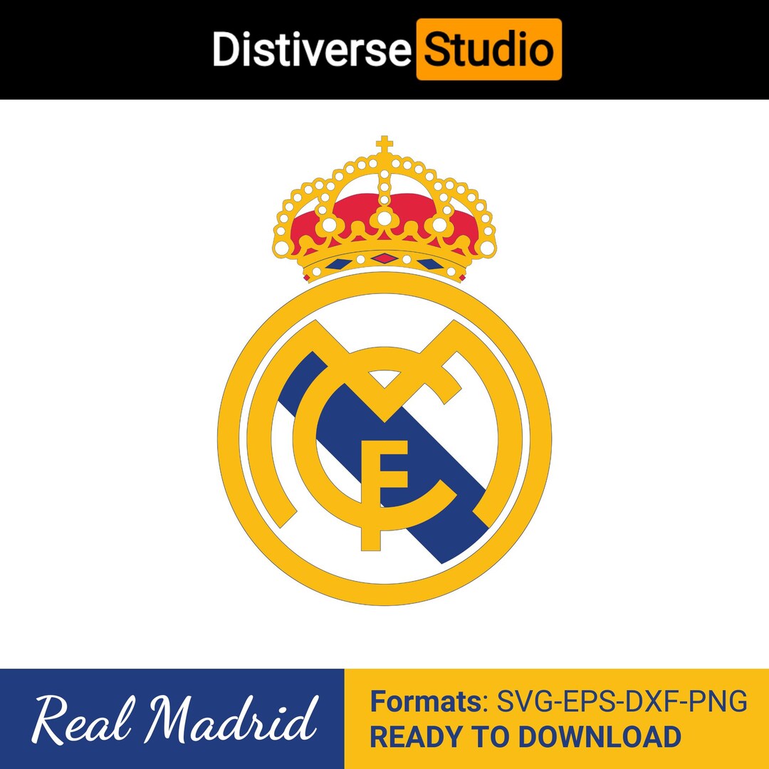 Real Madrid Football Logo SVG, PNG Soccer T-shirt Design Digital ...