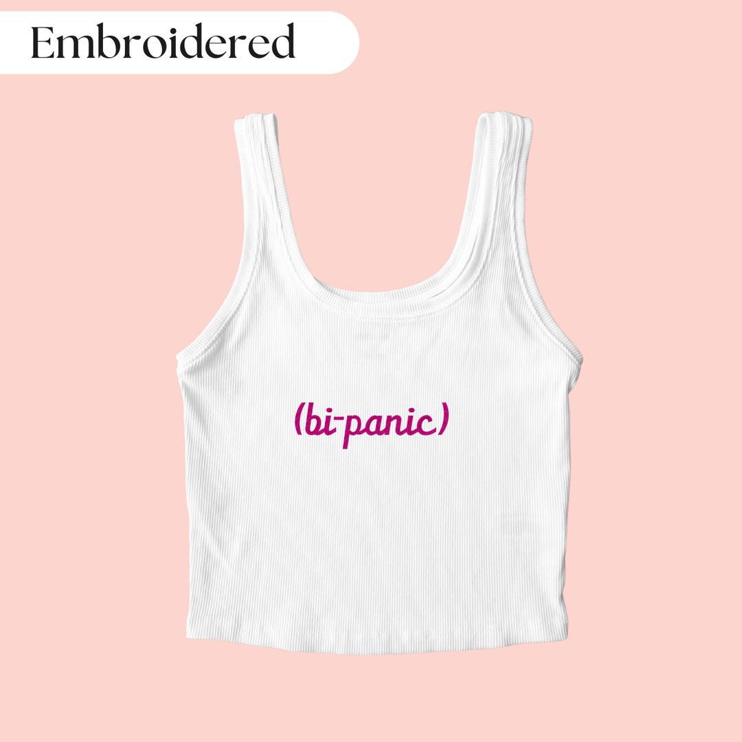 Bipanic Embroidered Crop Top, Bisexual Shirt, Gay Pride Shirt, Funny ...