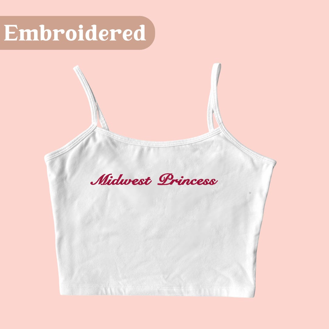 Midwest Princess Cami Tank Top, Embroidered Tank Top, Y2K Tank Top - Etsy