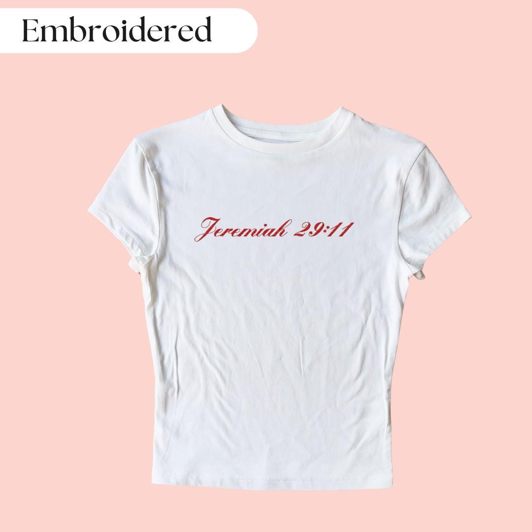 Custom Bible Verse Crop Top Embroidered, Custom Christian Shirt, Bible ...