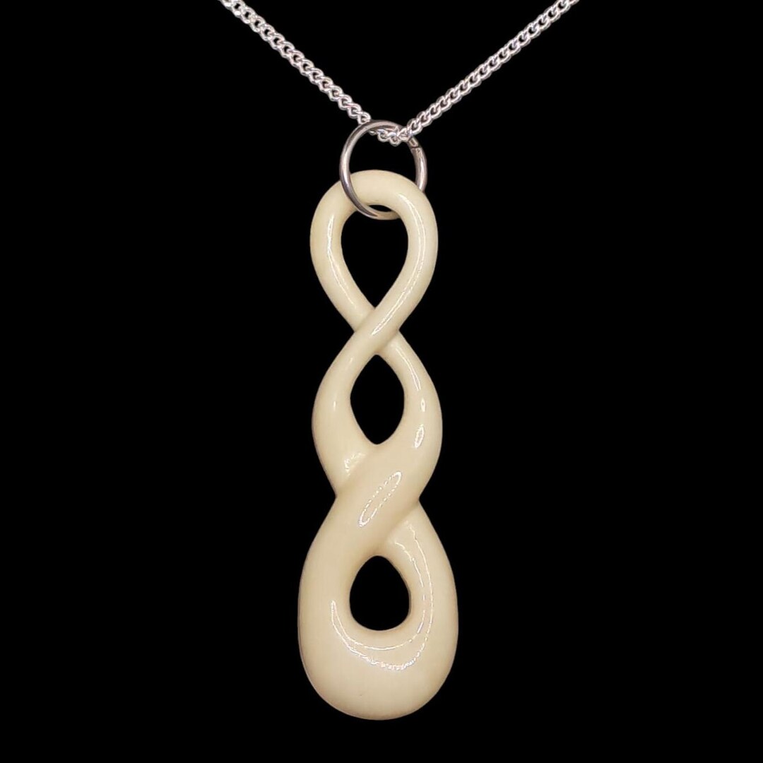 Delicate Hand-carved Bone Infinity Pendant Necklace – Symbol of ...