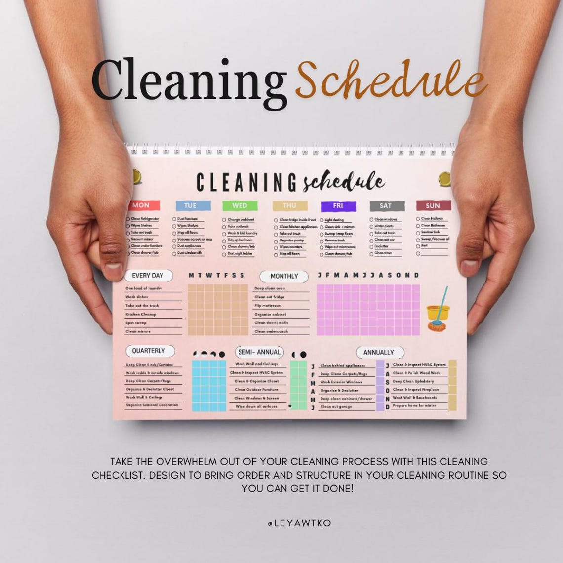 Printable Cleaning Checklist for Home Essential Cleaning Checklist for ...