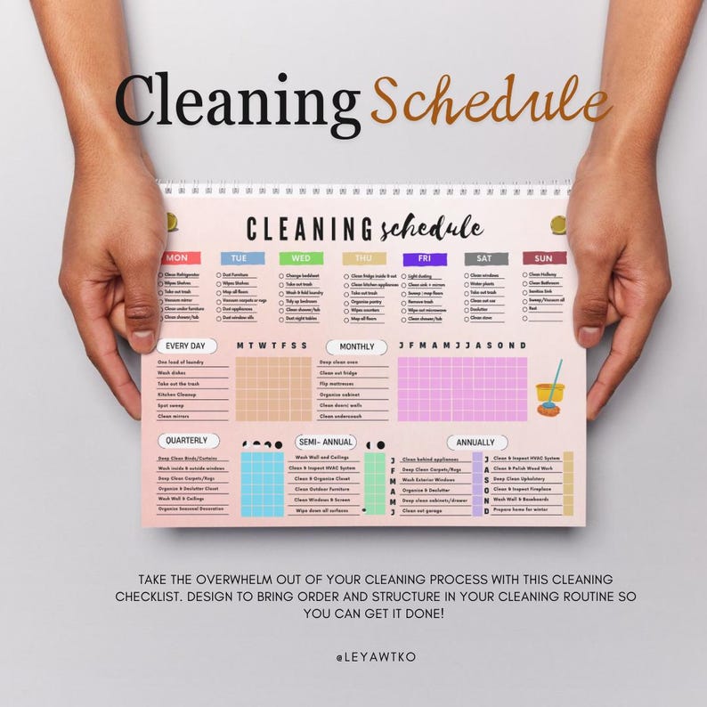 Printable Cleaning Checklist for Home Essential Cleaning Checklist for ...