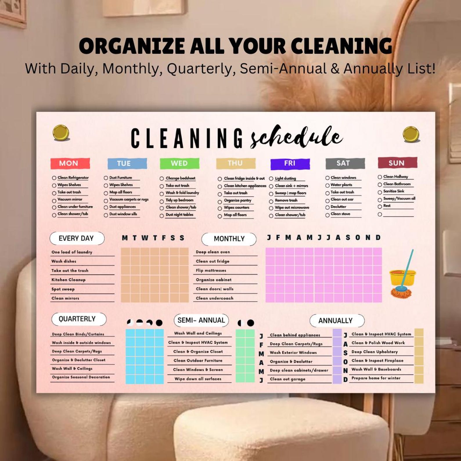 Printable Cleaning Checklist for Home Essential Cleaning Checklist for ...