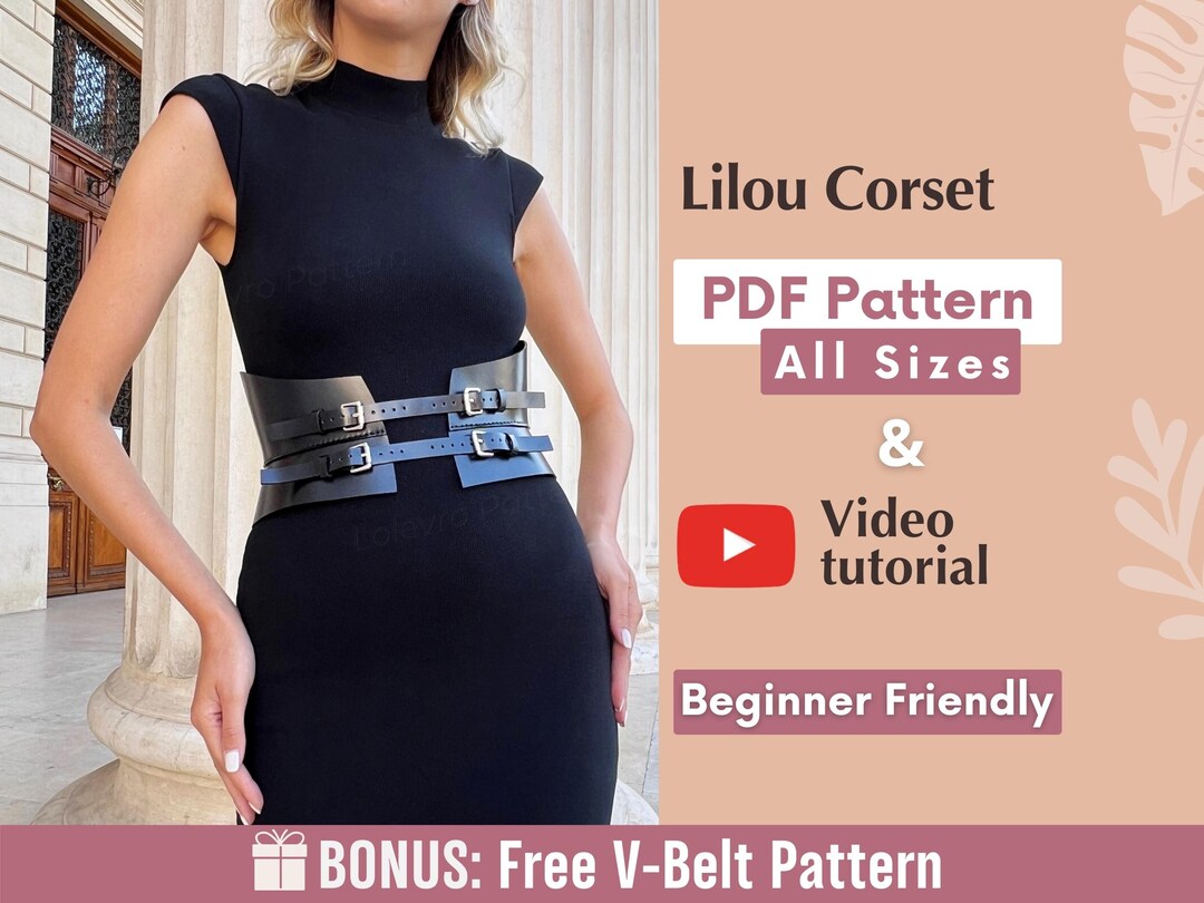 Digital Corset Pattern for Women Sewing Pattern Wide Belt Sewing ...