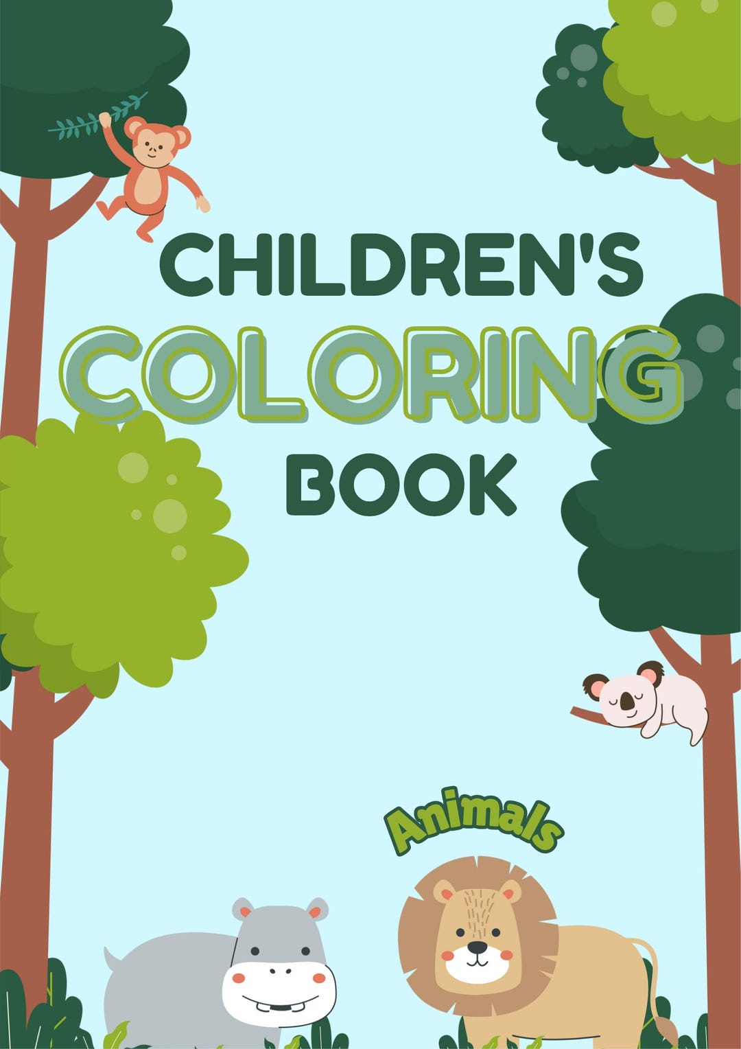 Printable Animal Coloring Book for Kids | 40 Fun Pages | Educational ...