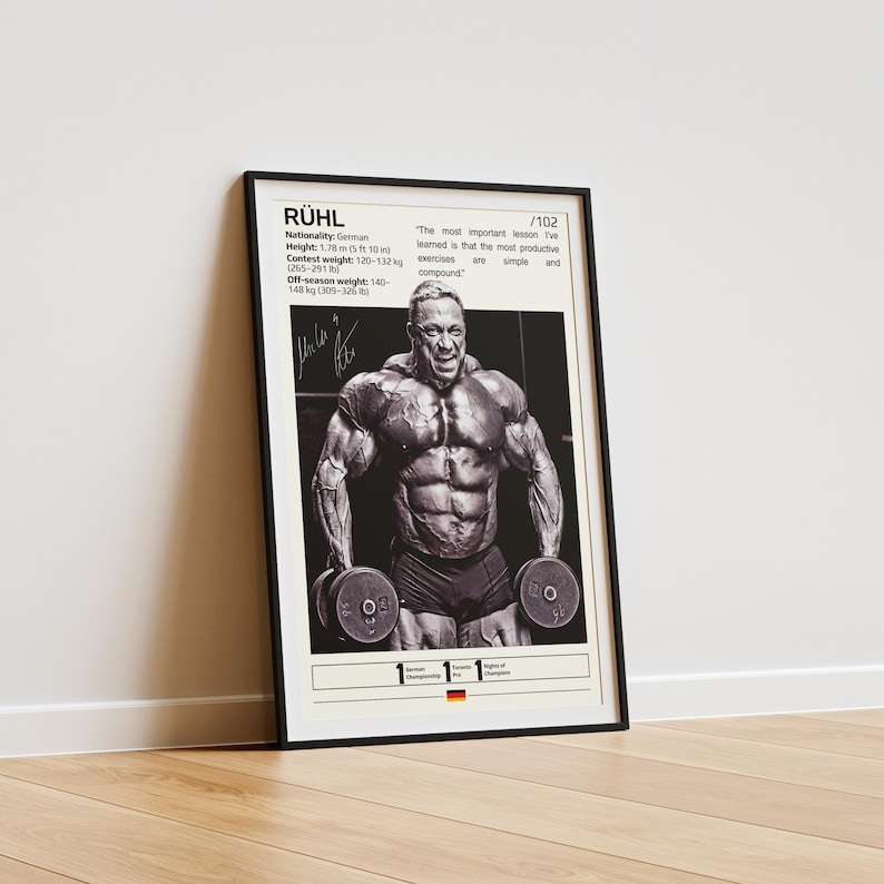 Marcus Ruhl Poster, Bodybuilding Posters, Gym Wall Art, Ruhl Print ...