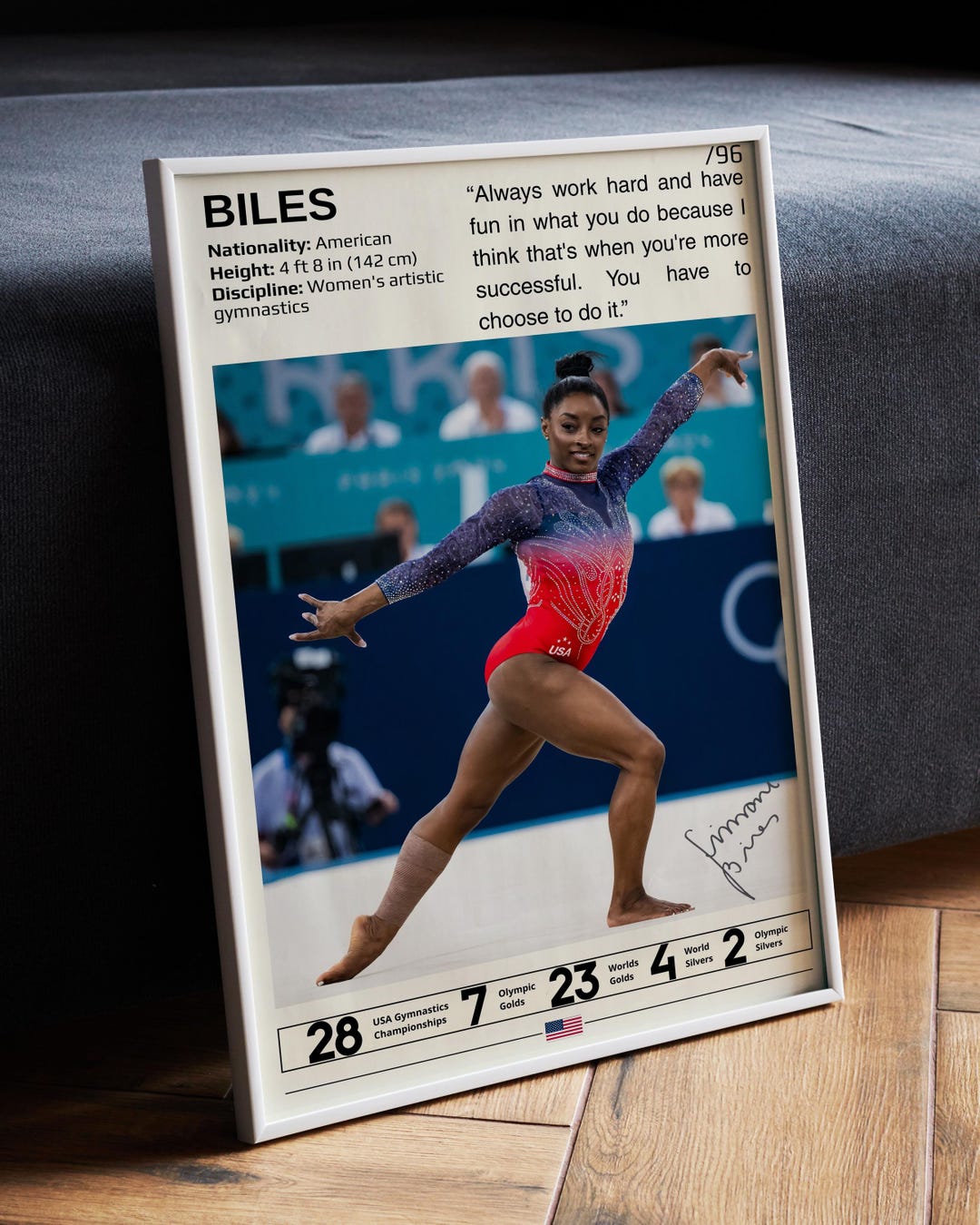 Simone Biles Poster, Gymnastics Posters, Simone Biles Prints, Biles ...
