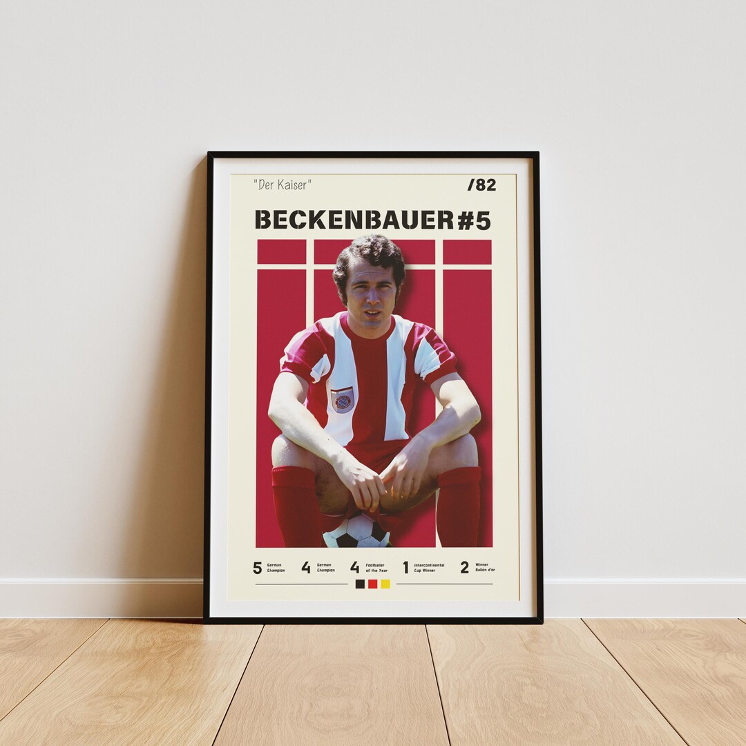Franz Beckenbauer Poster, Football Print, Football Poster, Soccer ...