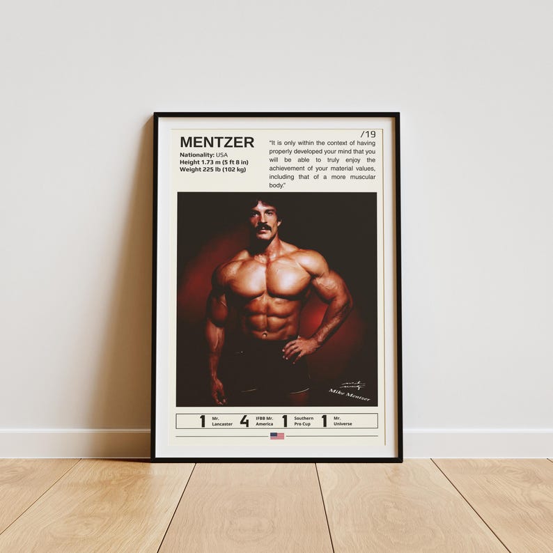 Mike Mentzer Poster, Bodybuilding Posters, Gym Wall Art, Mentzer Print ...