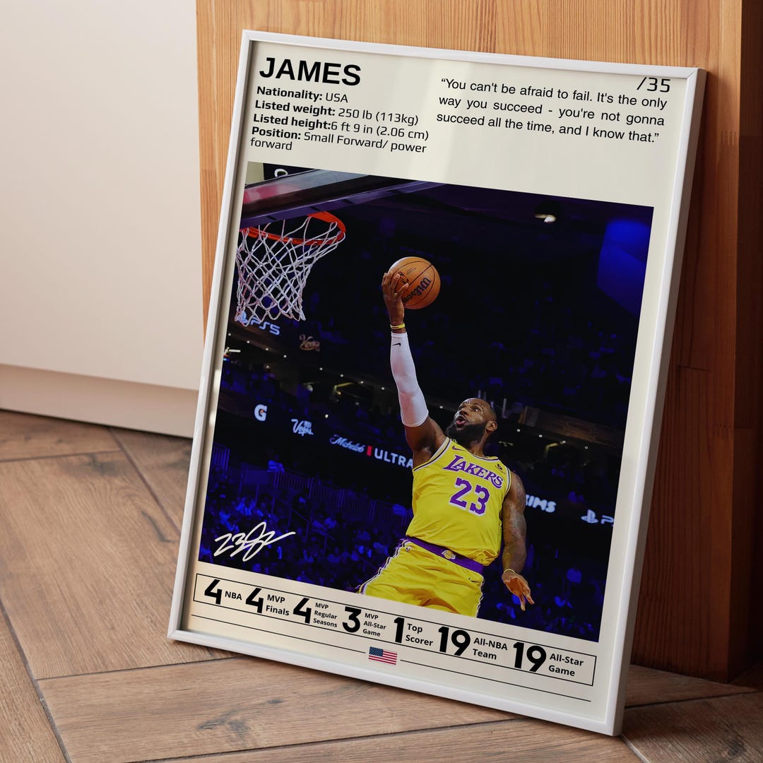 Lebron James Poster, Basketball Poster, Lebron James Print, Basketball ...