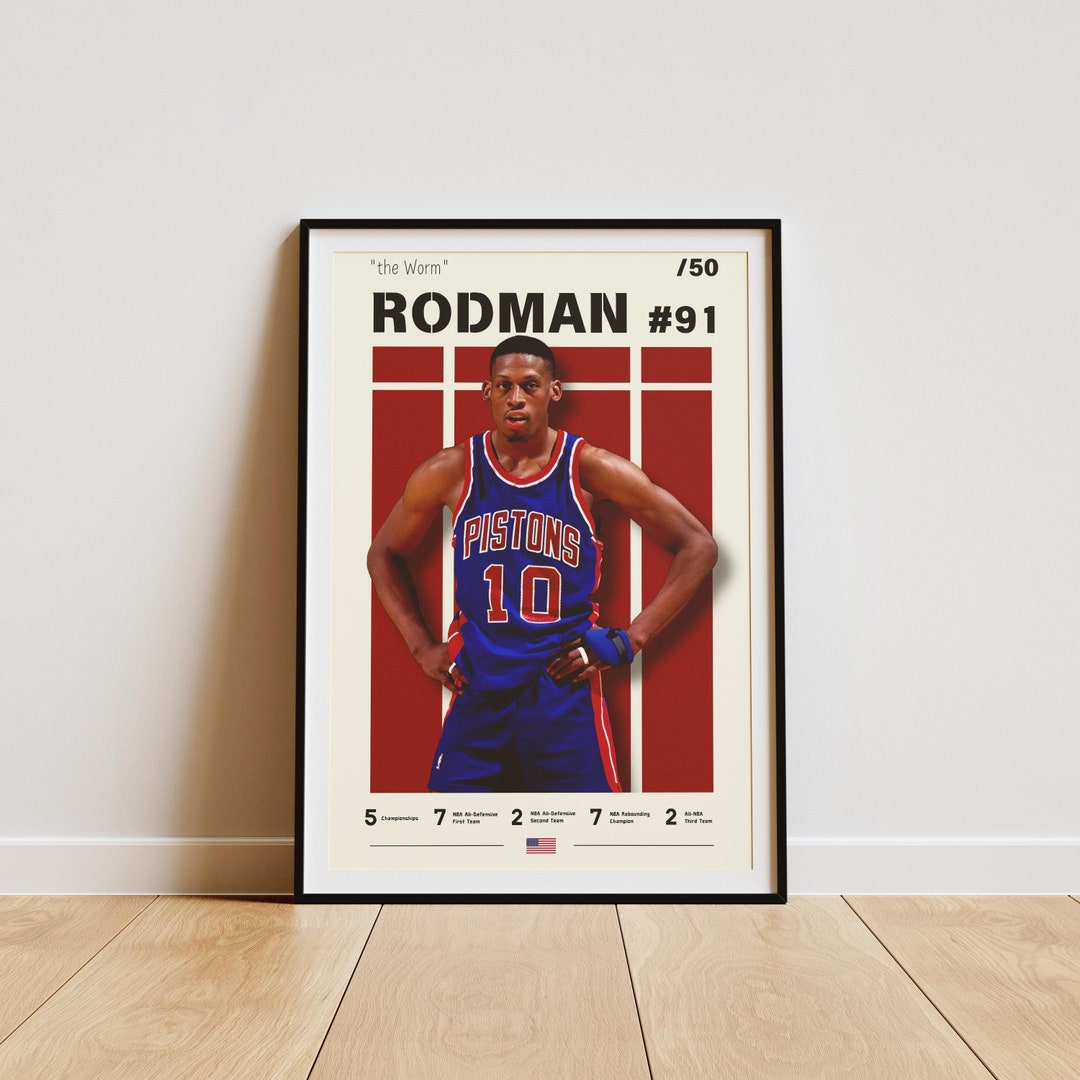 Dennis Rodman Poster, Basketball Decor, Basketball Posters, Basketball ...