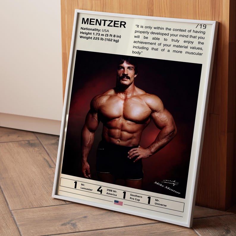 Mike Mentzer Poster, Bodybuilding Posters, Gym Wall Art, Mentzer Print ...