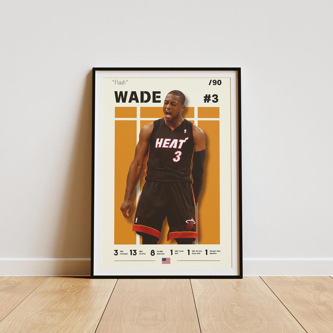 Dwyane Wade Poster, Basketball Decor, Basketball Posters, Basketball ...