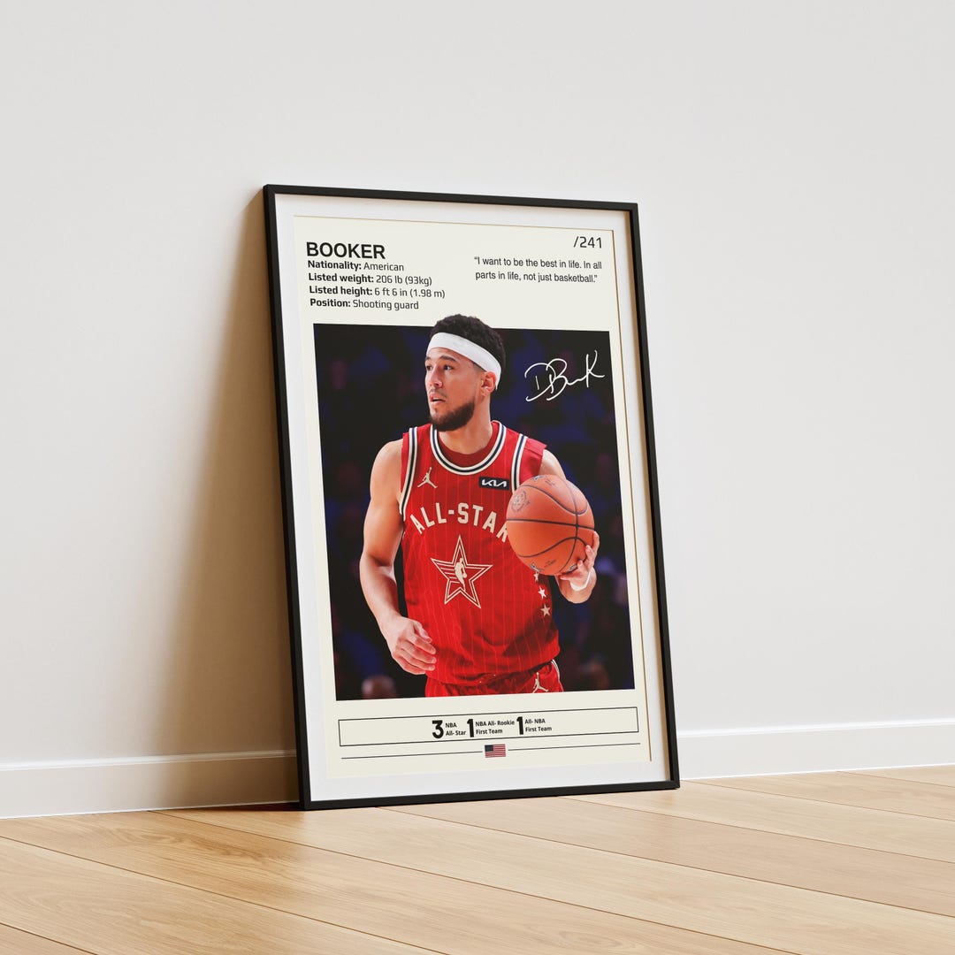 Devin Booker Poster, Devin Booker Print, Basketball Poster, Devin ...