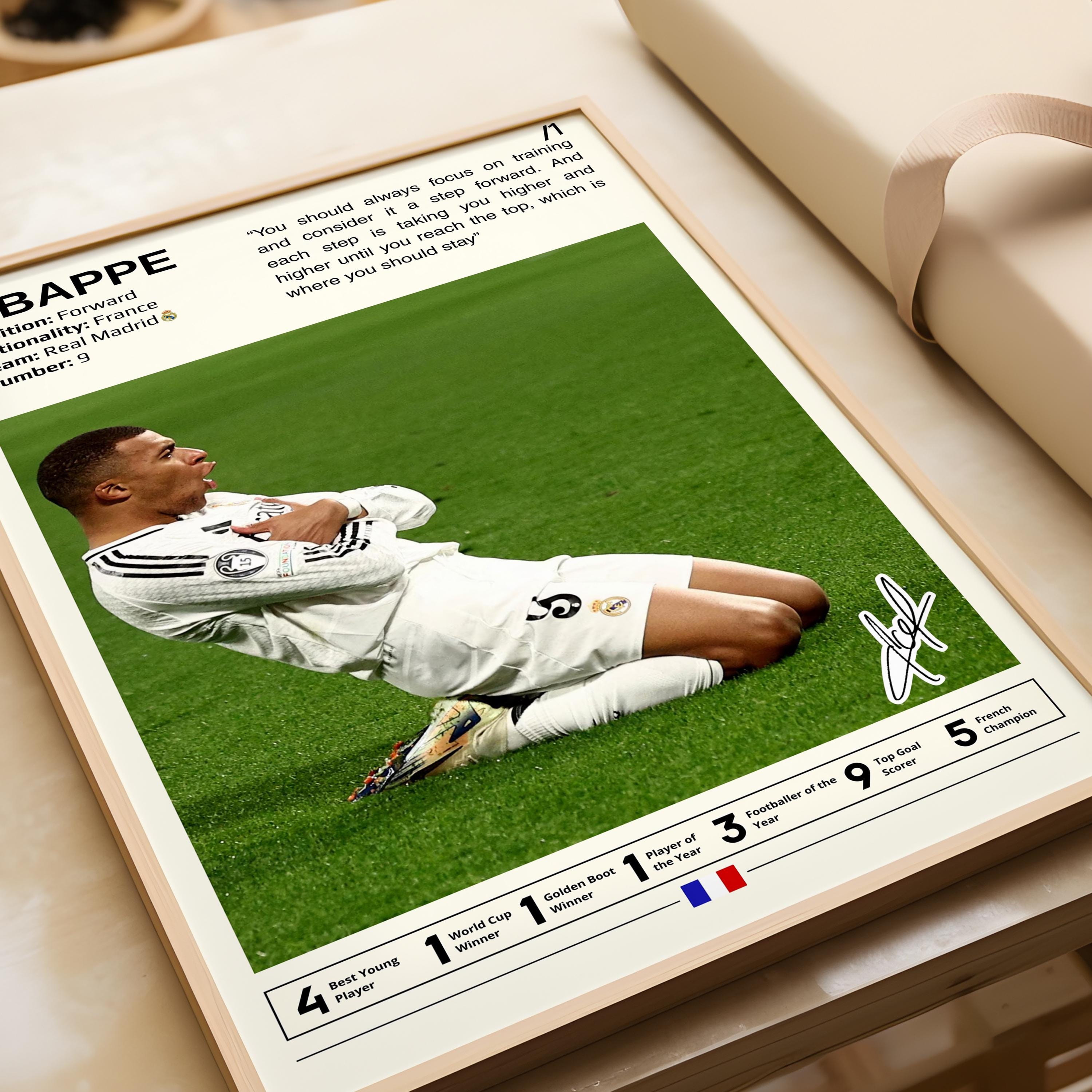 Kylian Mbappe Poster, Soccer Poster, Mbappe Print, Soccer Wall Art ...