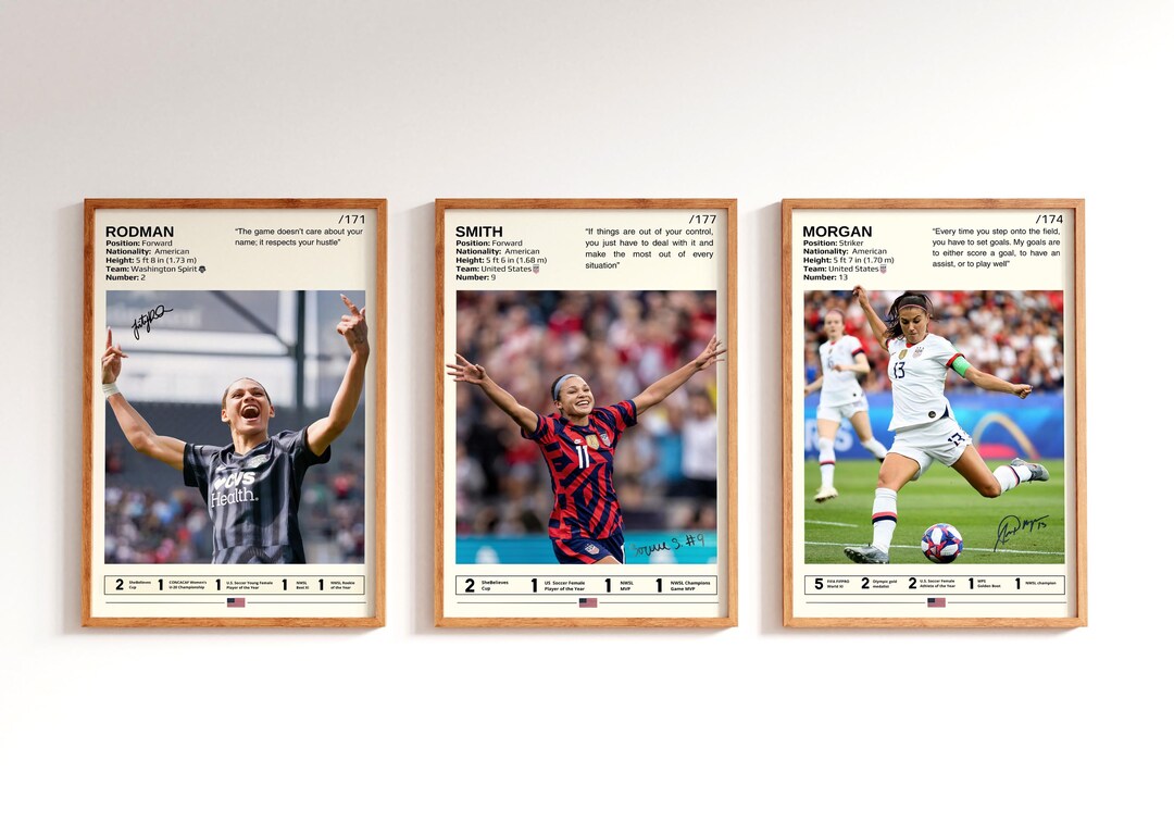 Trinity Rodman, Sophia Smith, Alex Morgan Set of 3 Posters, Soccer ...