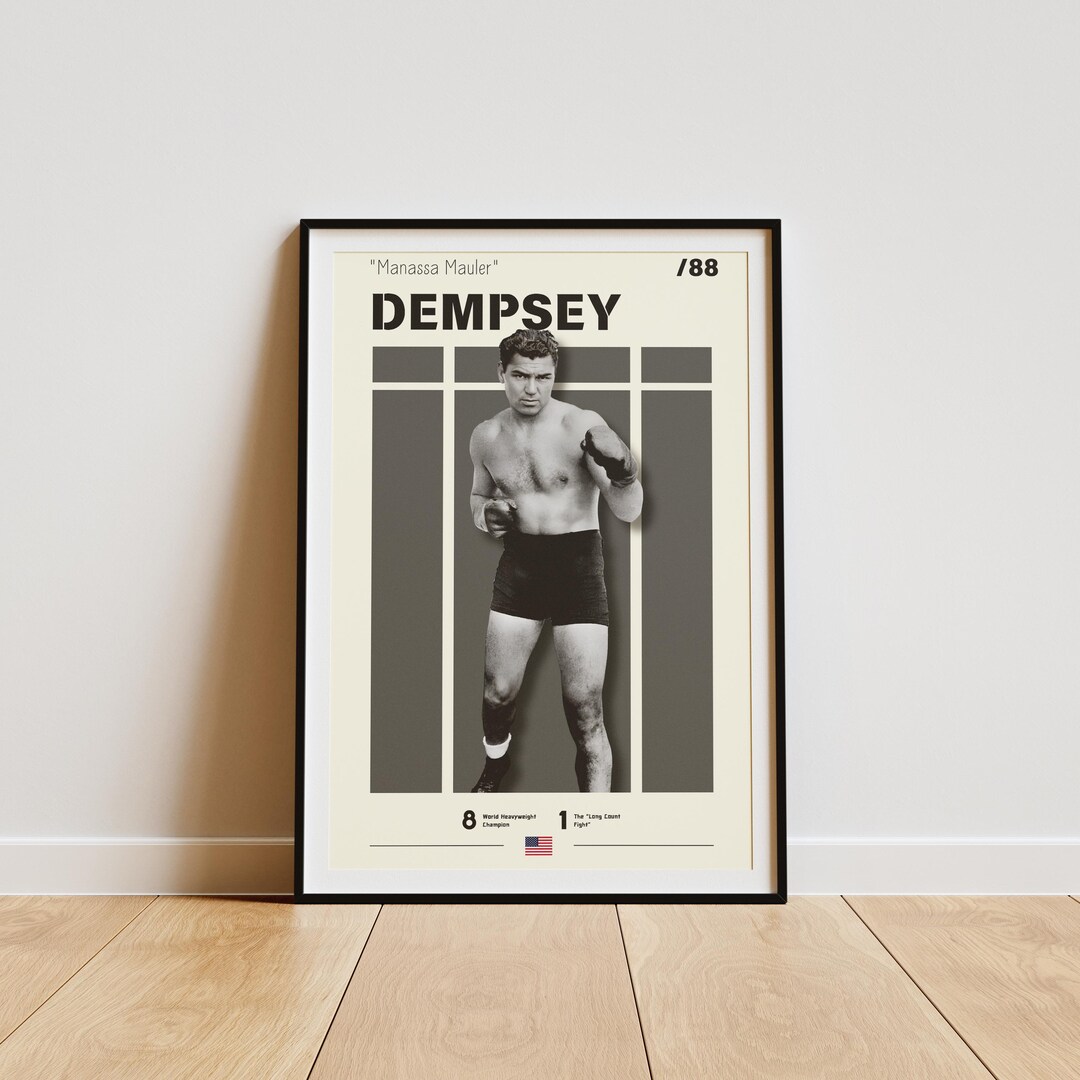 Jack Dempsey Poster, Boxing Print, Boxing Poster, Gym Posters, Sports ...