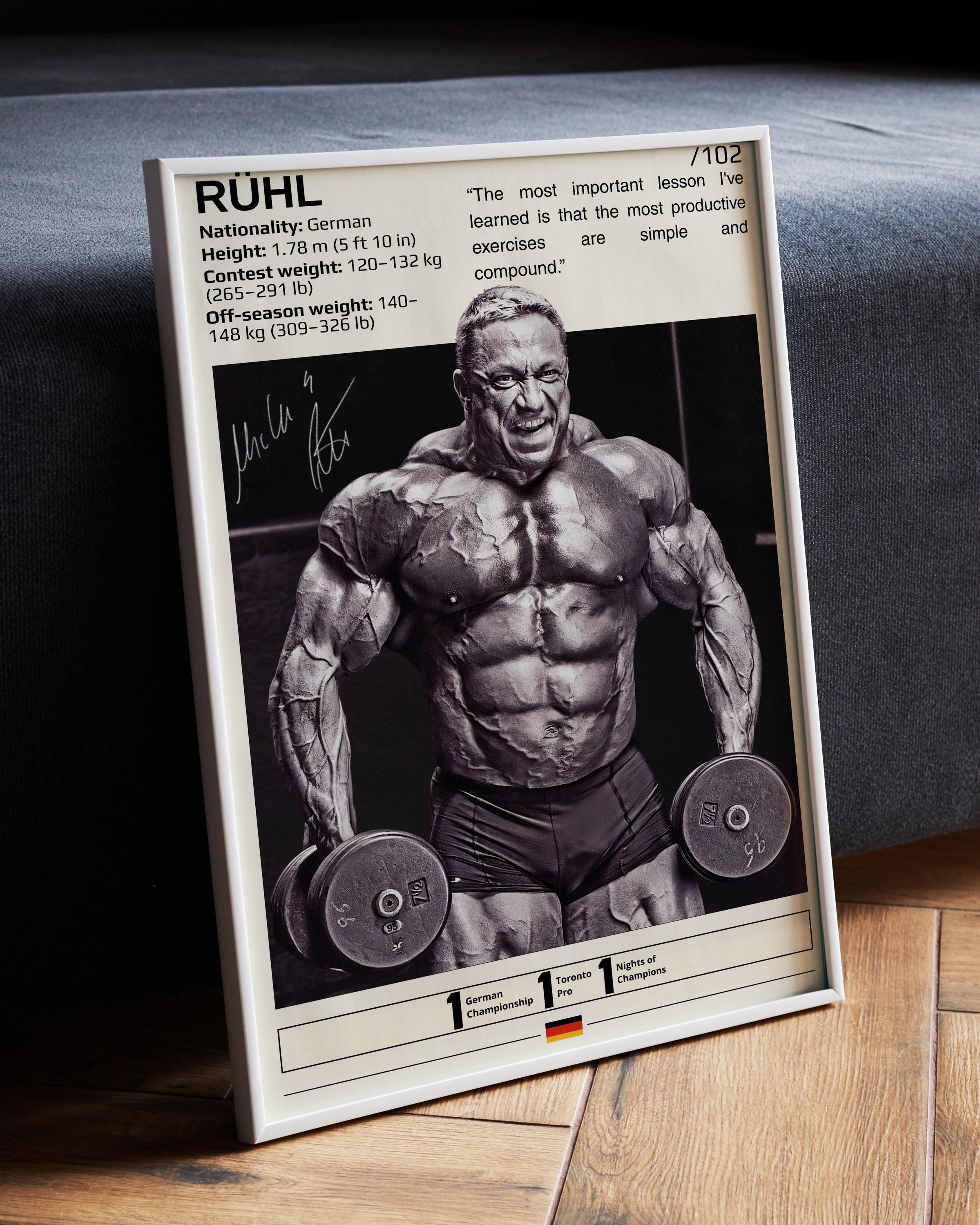 Marcus Ruhl Poster, Bodybuilding Posters, Gym Wall Art, Ruhl Print ...