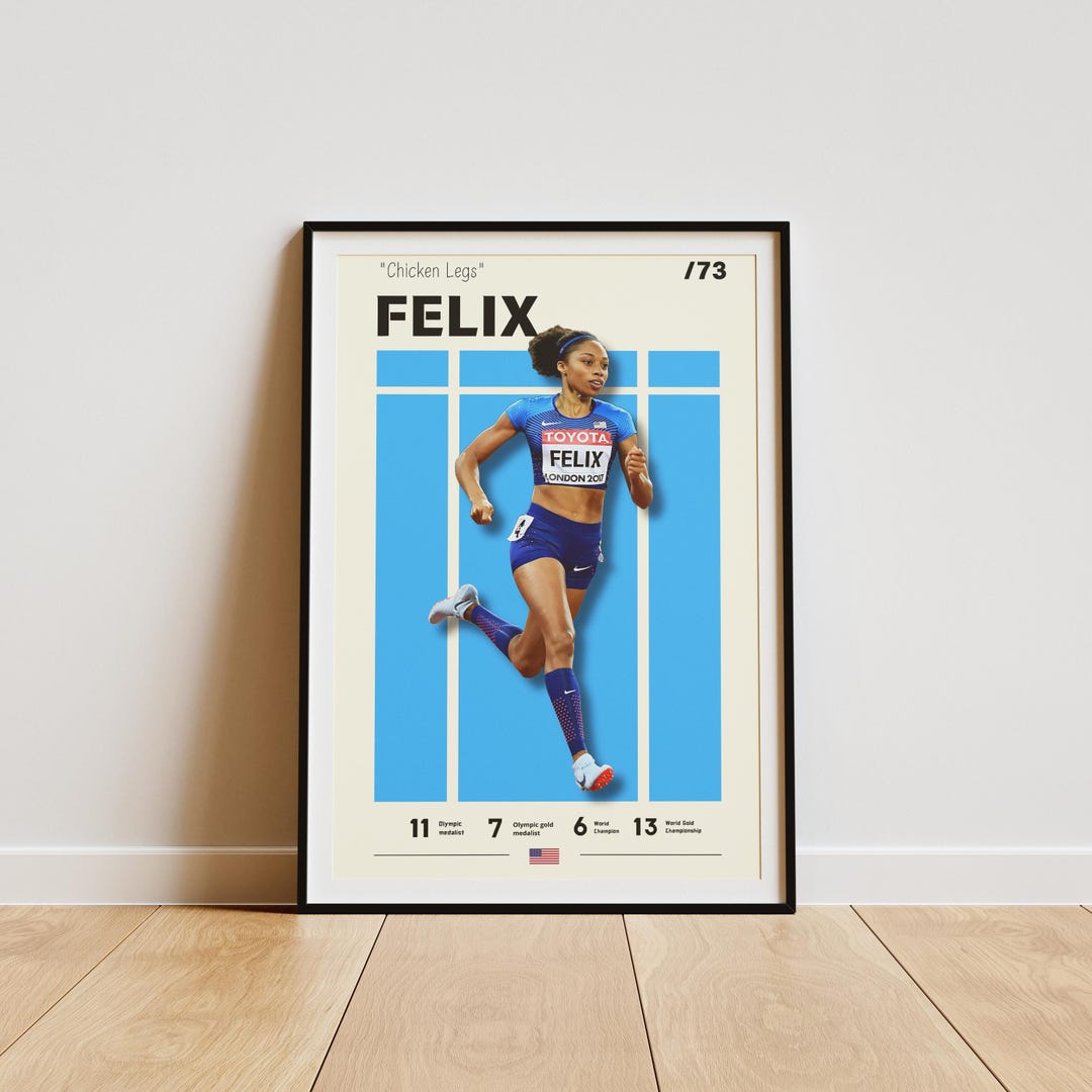 Allyson Felix Poster, Track and Field Athlete Print, Sports Decor ...