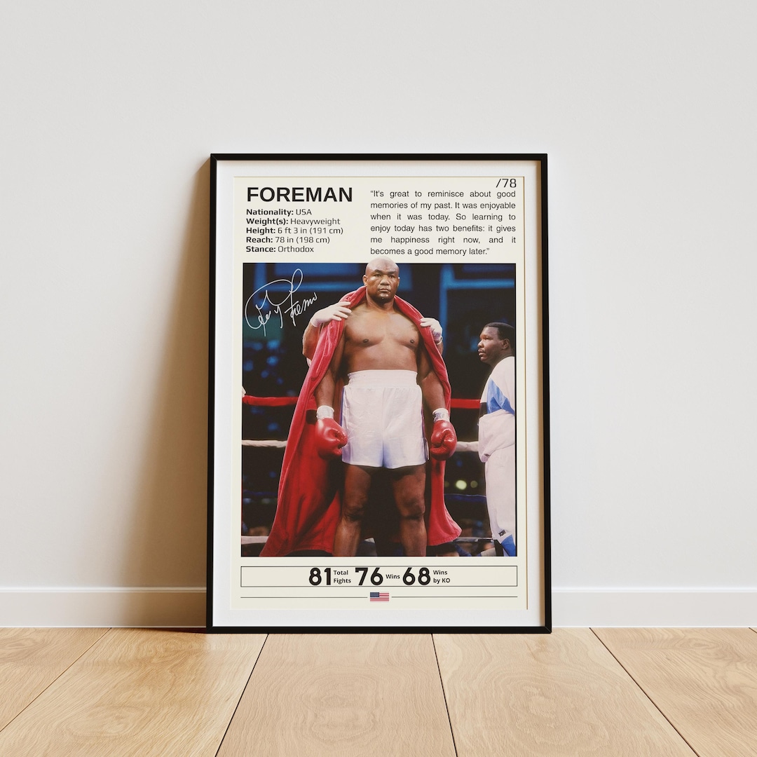 George Foreman Poster, Boxing Poster, George Foreman Print, Boxing Wall ...