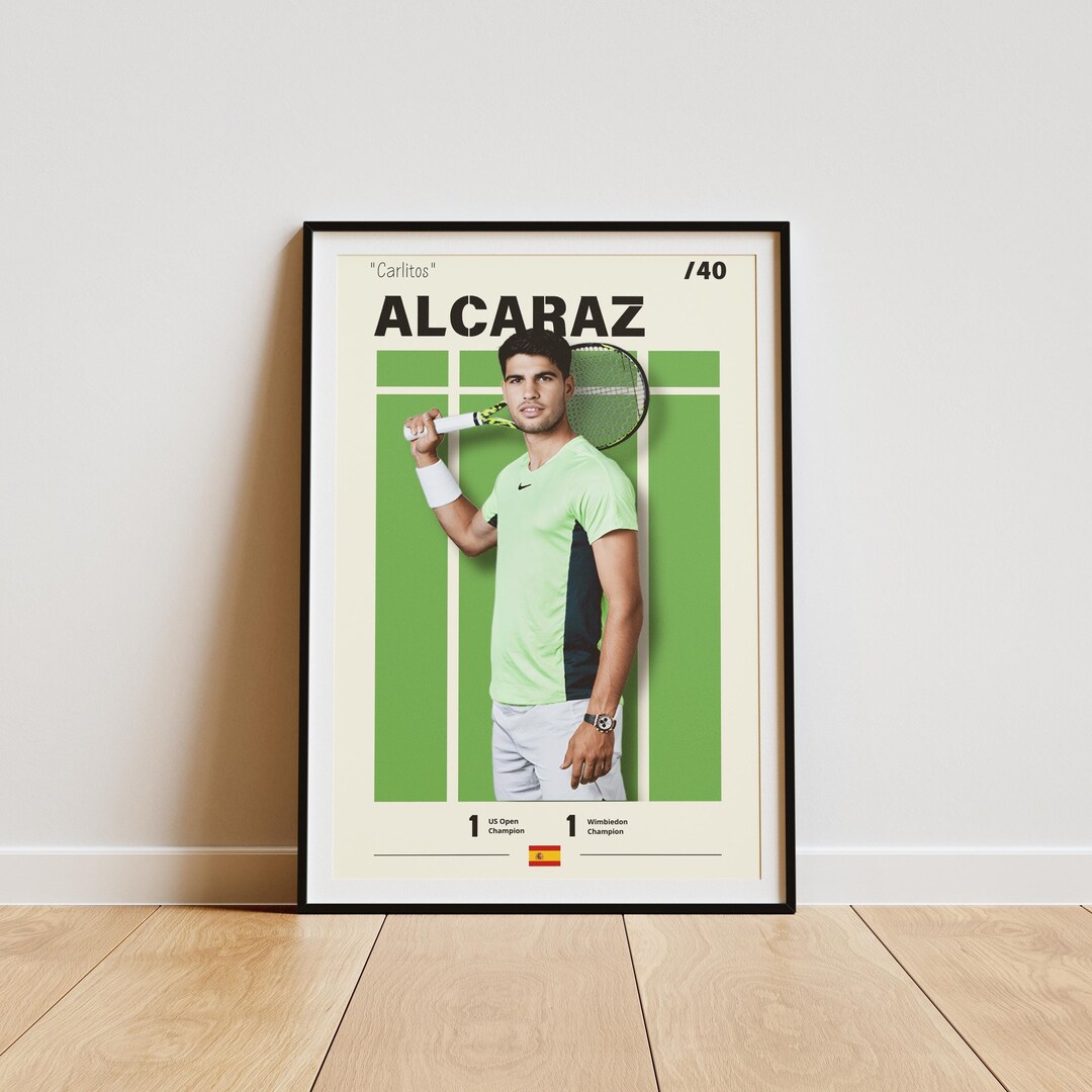 Carlos Alcaraz Poster, Tennis Posters, Tennis Coach Gift, Tennis Gift ...