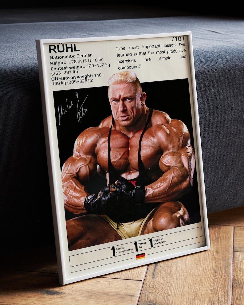 Marcus Ruhl Poster, Bodybuilding Posters, Gym Wall Art, Ruhl Print ...