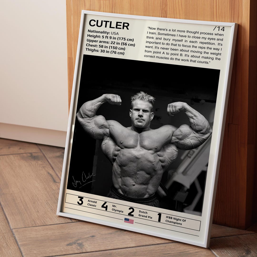 Jay Cutler Poster, Bodybuilding Posters, Gym Wall Art, Cutler Print, Mr ...
