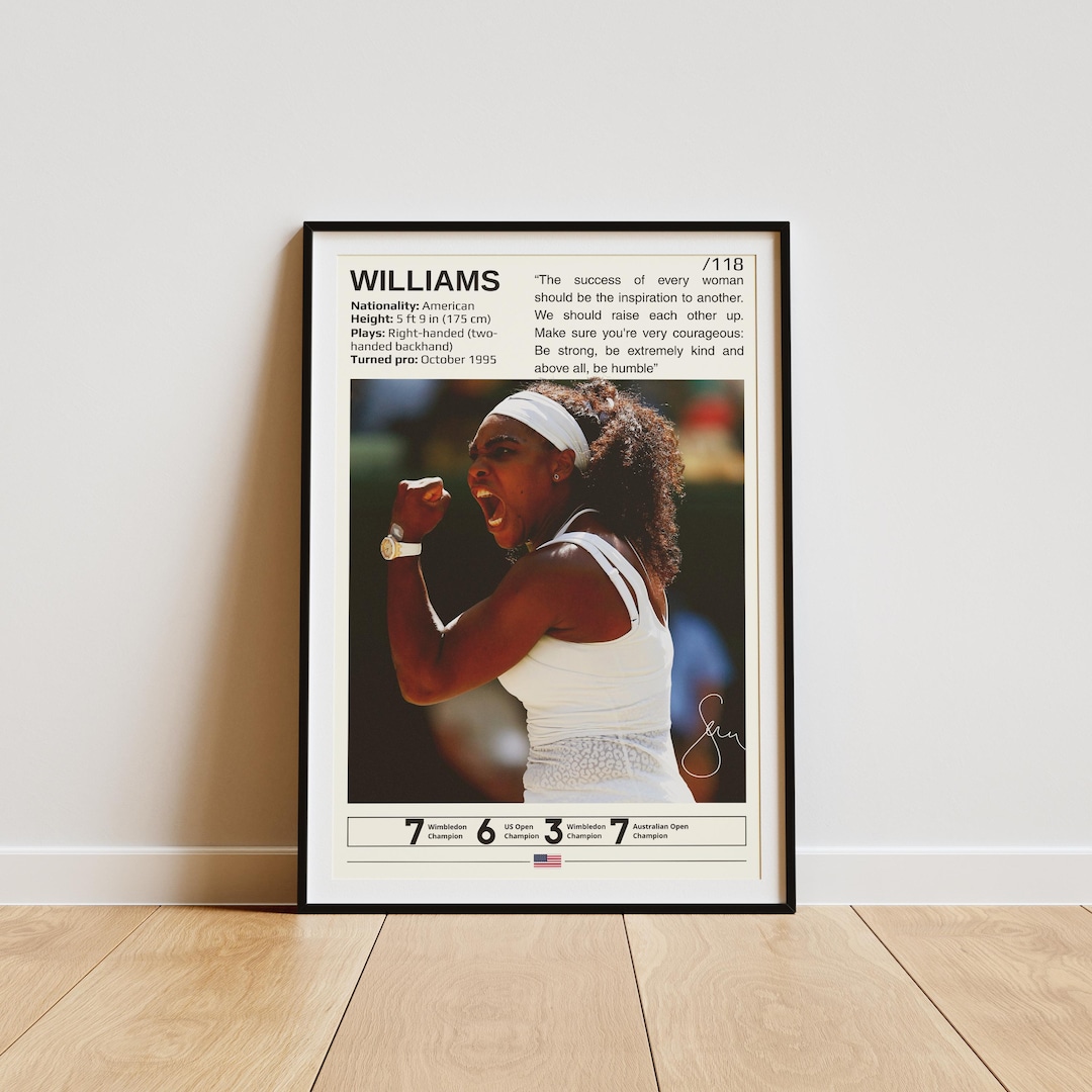 Serena Williams Poster, Tennis Gifts, Sports Poster, Serena Williams ...