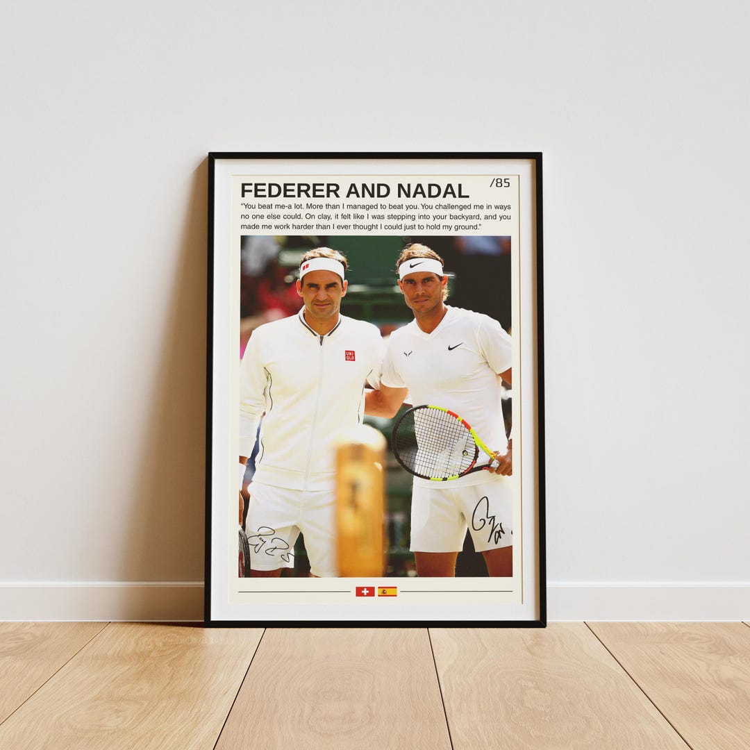 Roger Federer and Rafael Nadal Poster, Tennis Gifts, Federer Poster ...