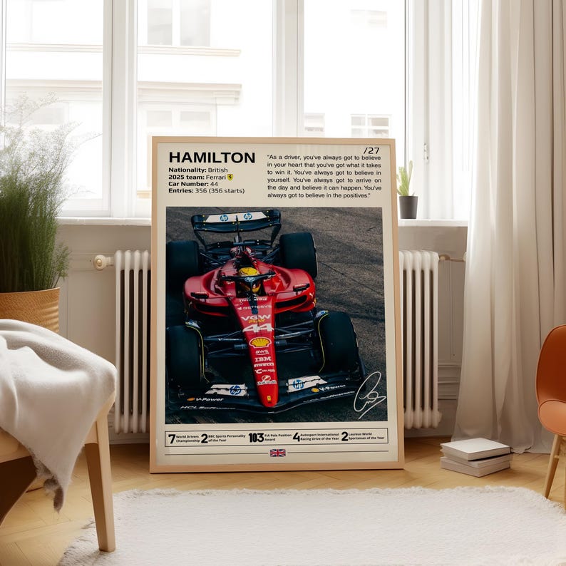 Lewis Hamilton Poster, Formula One Posters, Formula 1 Wall Art ...