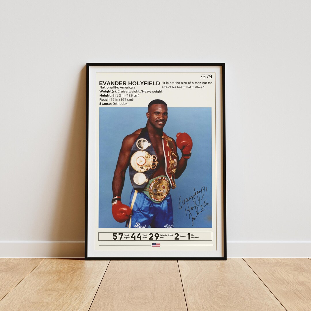 Evander Holyfield Poster, Boxing Legend, Evander Holyfield Print ...