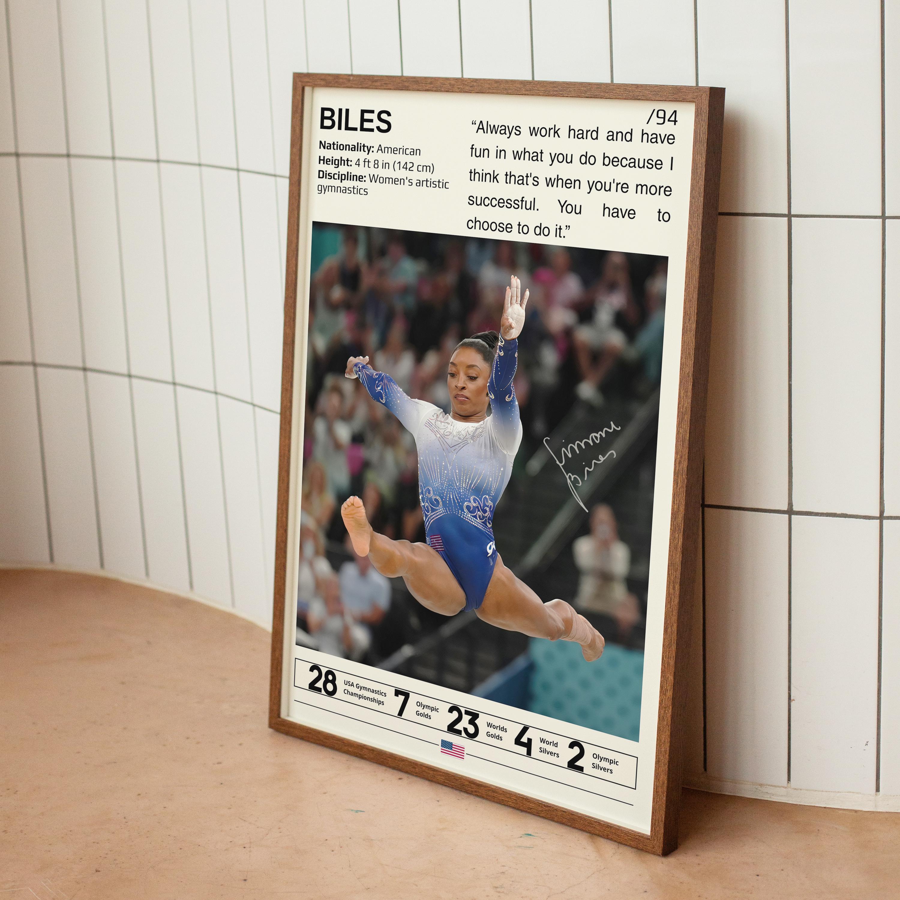 Simone Biles Poster, Gymnastics Posters, Simone Biles Prints, Biles ...