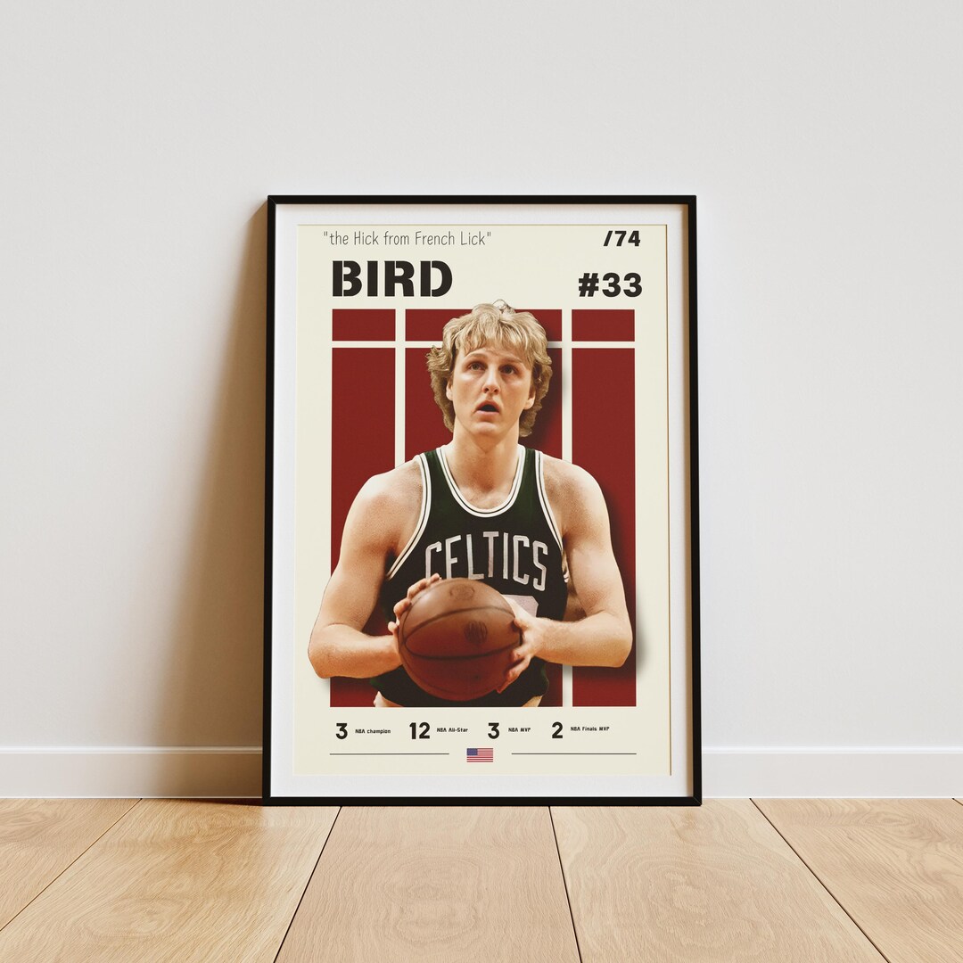 Larry Bird Poster, Basketball Decor, Basketball Posters, Basketball Old ...