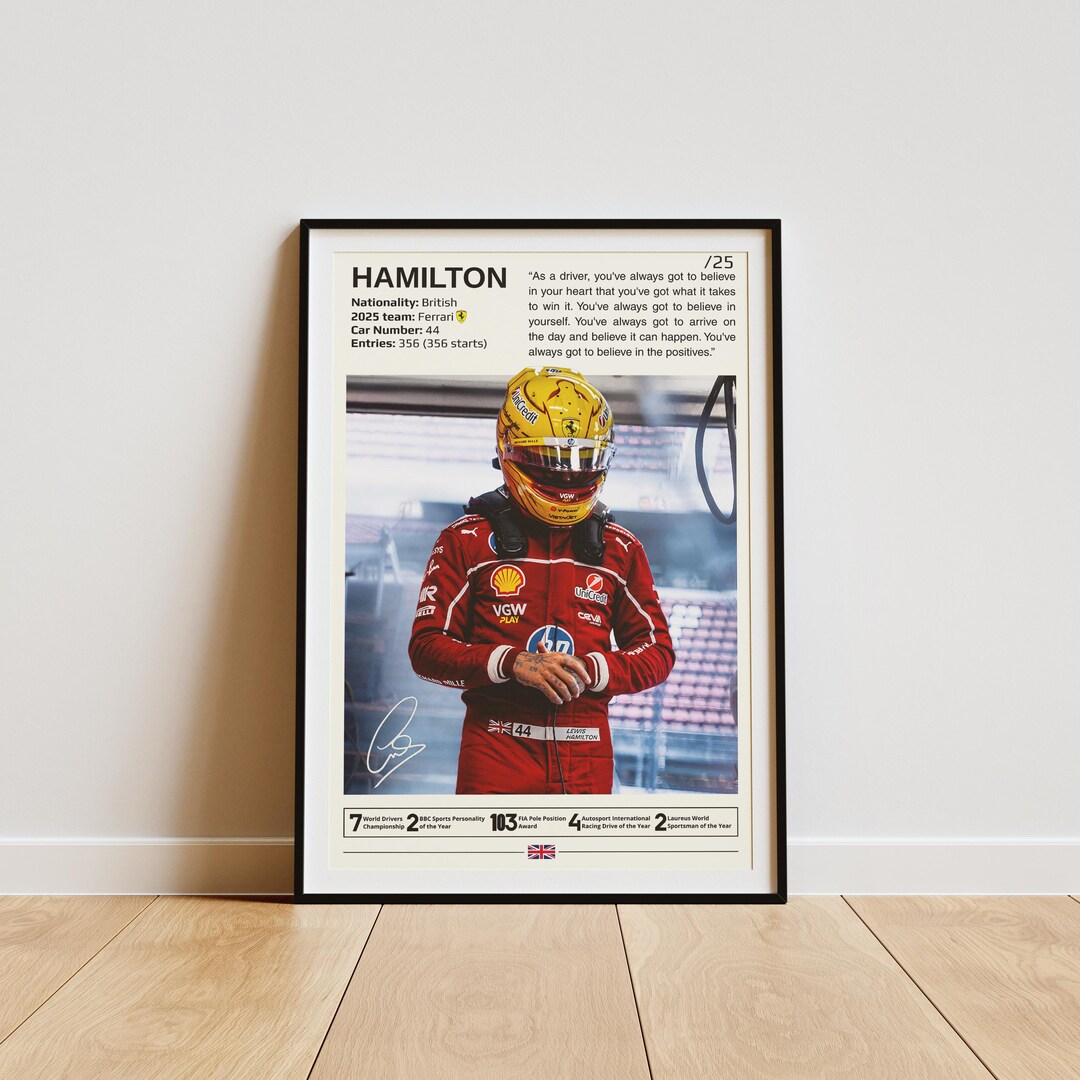 Lewis Hamilton Poster, Formula One Posters, Formula 1 Wall Art ...